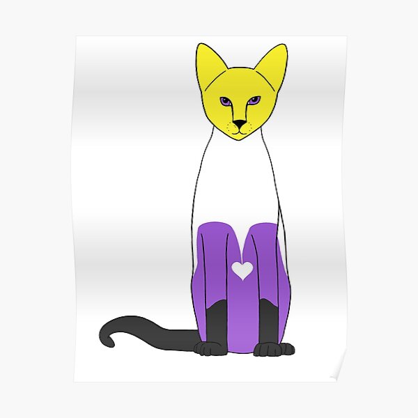 "Non-Binary/Enby Pride Cat" Poster by ferretninja | Redbubble