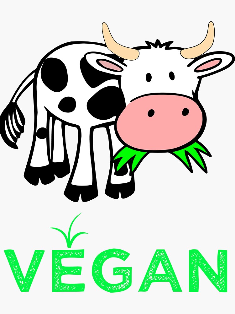 "Vegan Cow Eating Grass" Sticker for Sale by albertoro2 | Redbubble