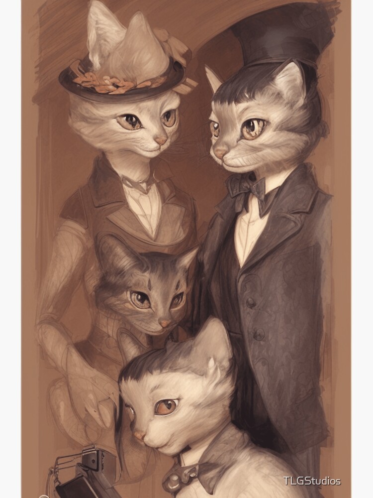 "Prohibition 1920s Comic Cats" Sticker for Sale by TLGStudios | Redbubble
