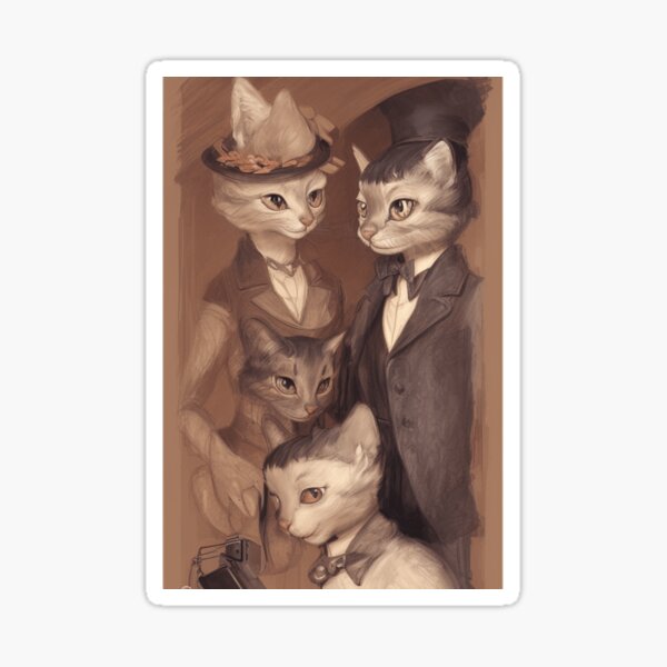 "Prohibition 1920s Comic Cats" Sticker for Sale by TLGStudios | Redbubble