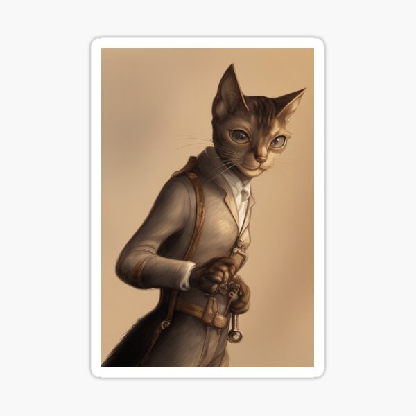 "Prohibition 1920s Comic Cats" Sticker for Sale by TLGStudios | Redbubble