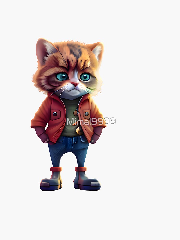 "Baby Puss in Boots" Sticker for Sale by Mimal9999 | Redbubble