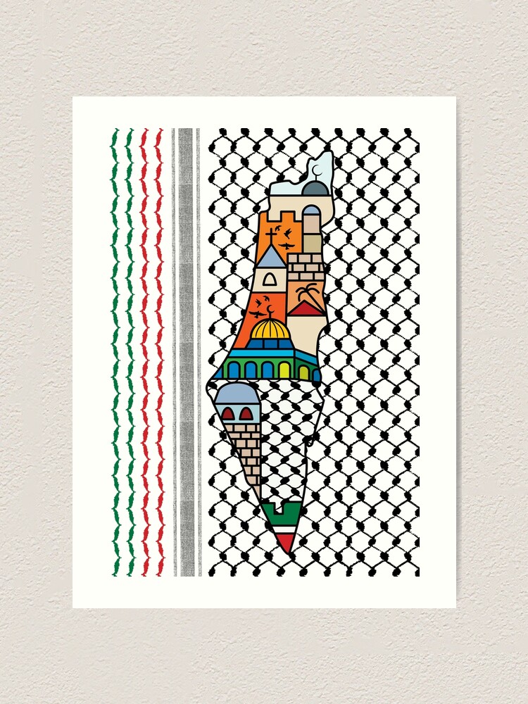 "I Love Palestine My Homeland Arabic Calligraphy Colorful Palestinian ...