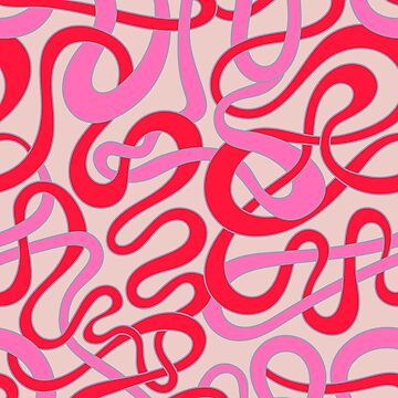 "MY STRIPES ARE TANGLED Curvy Organic Abstract Squiggle Shapes in ...