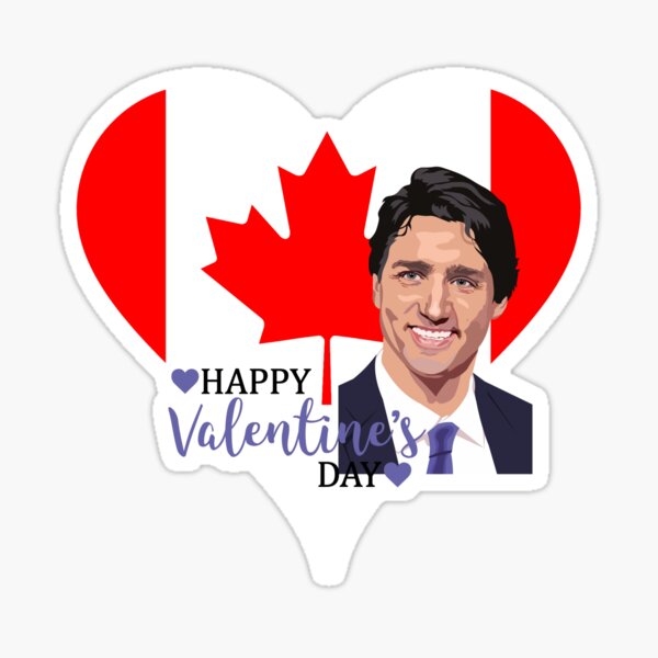 "justin trudeau valentine" Sticker by gossiprag | Redbubble