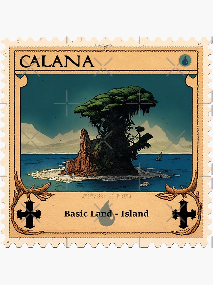 "MTG - Island Stamp - Calana - Postage Stamp Series" Sticker for Sale ...