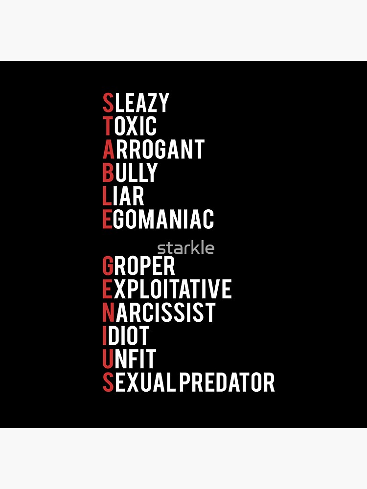 "VERY STABLE GENIUS S.T.A.B.L.E. G.E.N.I.U.S. Donald Trump Acronym ...