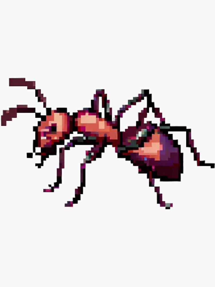 "Angry ant (pixel art)" Sticker by Rskunk | Redbubble