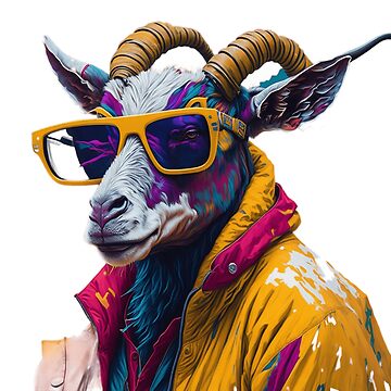 "Cool Goat In Jacket and Sunglasses" Poster for Sale by artist-mac ...