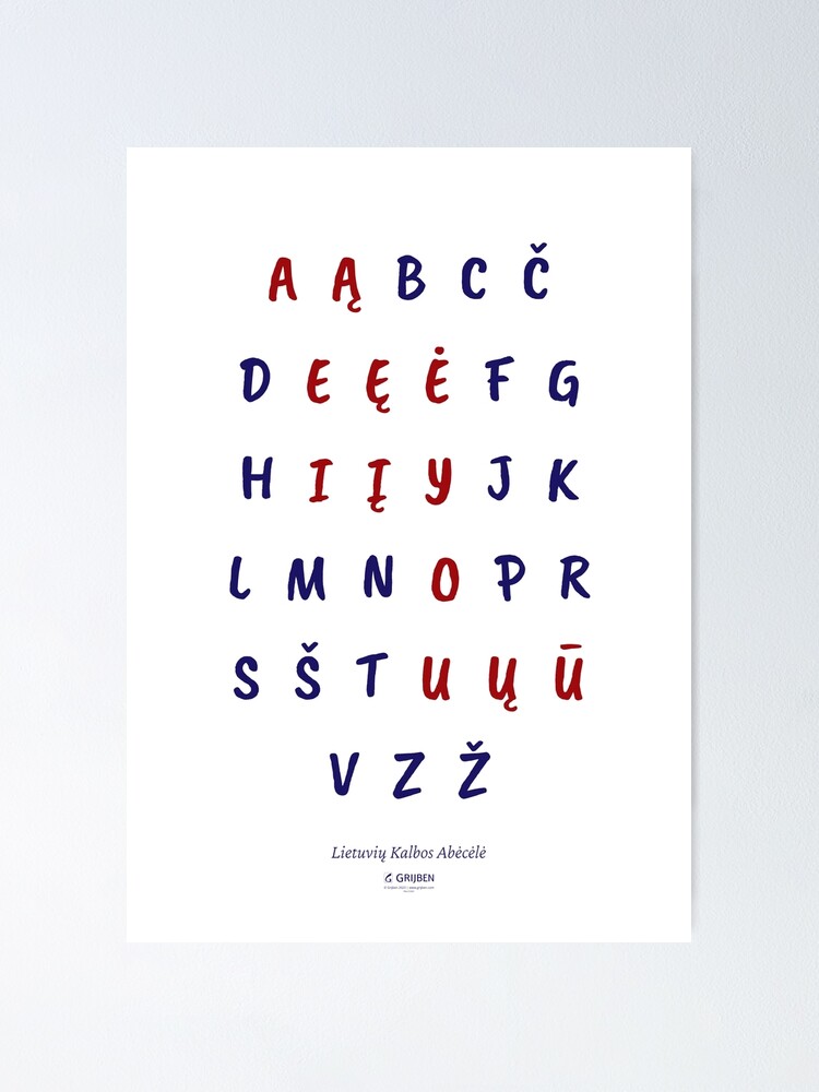 "The Lithuanian Alphabet" Poster for Sale by Grijben | Redbubble