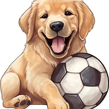 "Cute Labrador Retriever Dog with a Soccer Ball / Football" Sticker for ...
