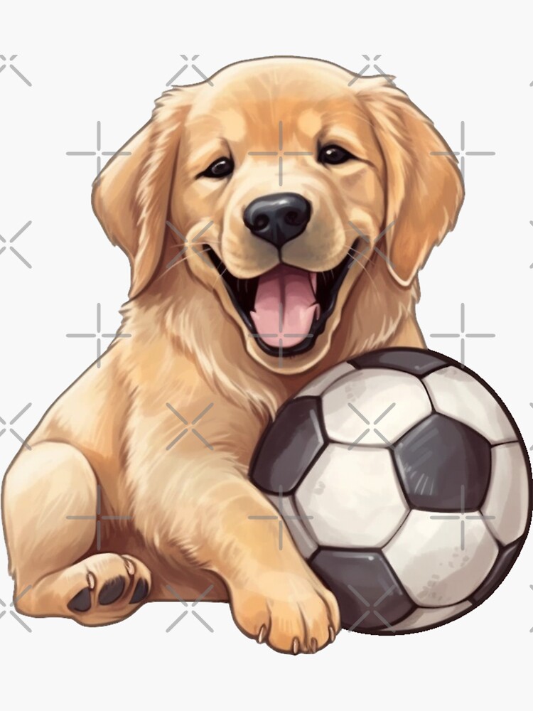 "Cute Labrador Retriever Dog with a Soccer Ball / Football" Sticker for ...