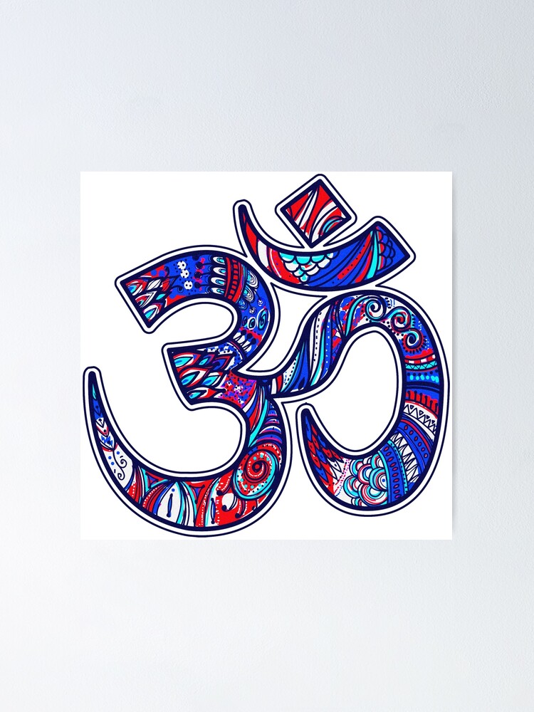 "Hindu Spiritual Symbol 'Oam' Colorful Design" Poster for Sale by ...
