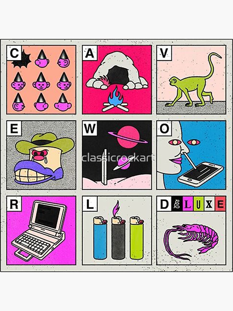 "Viagra Boys Cave World Deluxe" Sticker for Sale by classicrockart ...