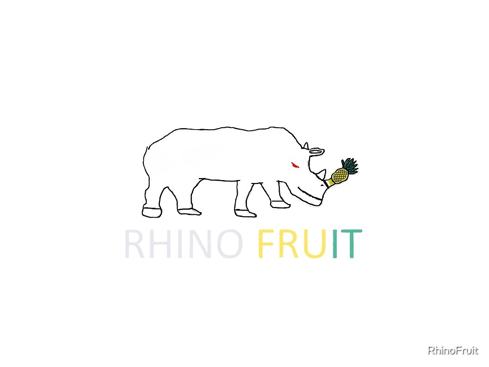 Rhino Fruit Logo With Text By Rhinofruit Redbubble