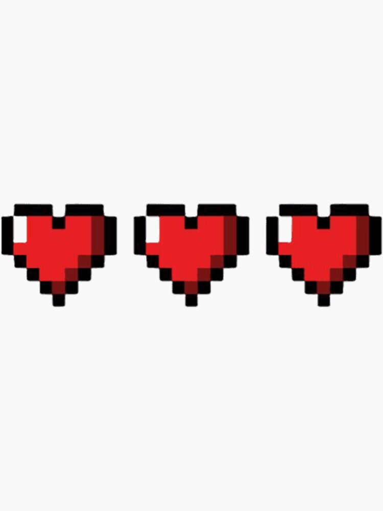 "minecraft hearts" Sticker for Sale by Ang3l-R0t | Redbubble