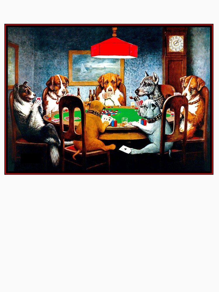 "DOGS PLAYING POKER : Vintage C M Coolidge Print" T-shirt for Sale by ...