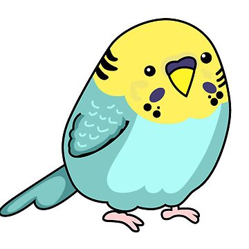 "Pudgy Budgie - Teal & Yellow Bird " Sticker for Sale by remyandtutu ...