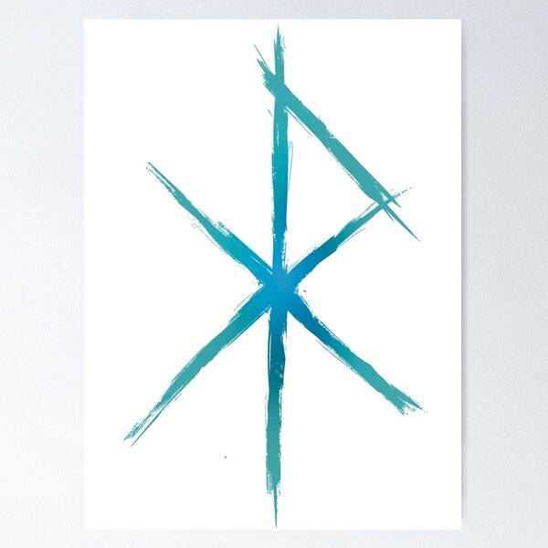 "Love Bind Rune - Viking Love Rune Design- Light Blue Glow" Poster for ...