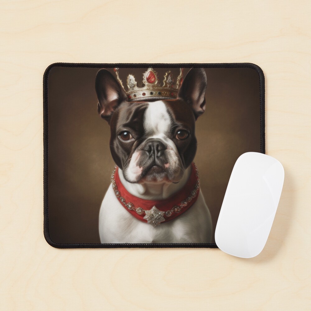 "Brown and White Boston Terrier King, Queen. Dog Wearing Royal Crown ...