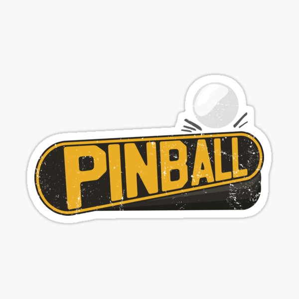 "Pinball Machine Flipper And Metal Ball Classic Retro" Sticker by ...