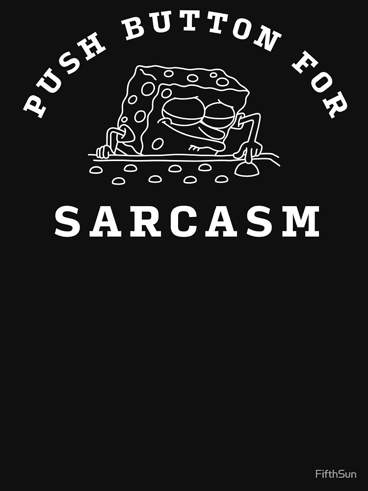 "SpongeBob SquarePants Push Button For Sarcasm Line Art" Essential T ...