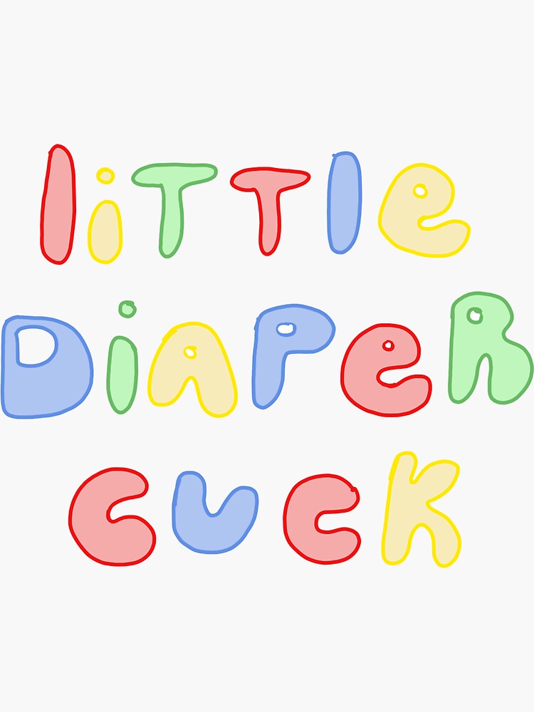 "abdl little diaper cuck tshirt primary colors" Sticker for Sale by thelittleranger | Redbubble