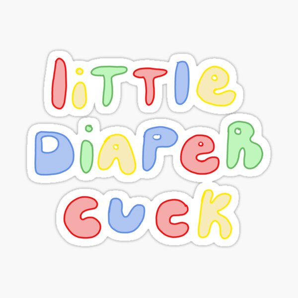 "abdl little diaper cuck tshirt primary colors" Sticker for Sale by thelittleranger | Redbubble