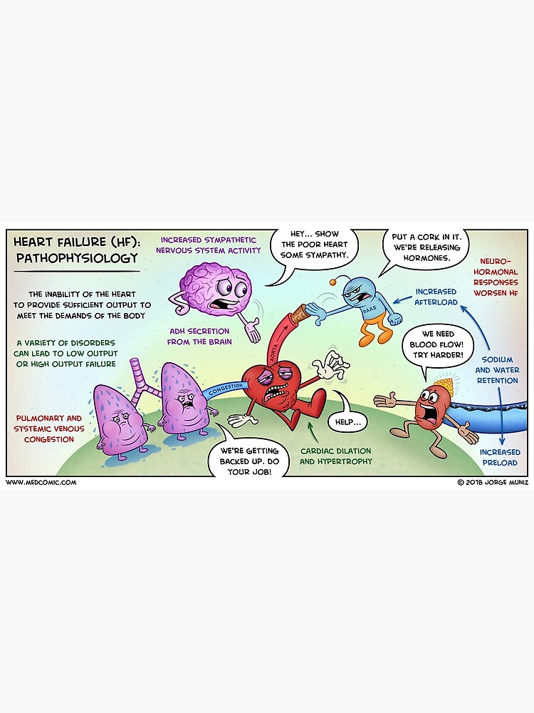 "Heart Failure: Pathophysiology" Canvas Print by Medcomic | Redbubble