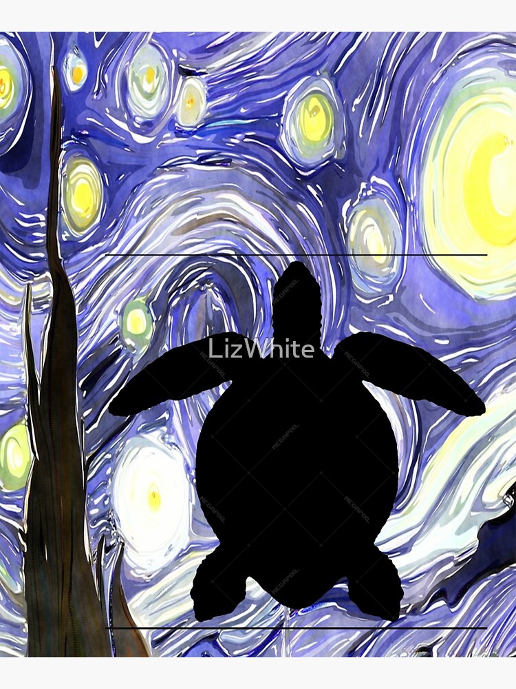 "Turtle Tortoise AI Generated Silhouette The Starry Night Van Gogh AI ...