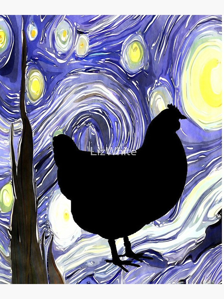 "Chicken Hen AI Generated The Starry Night Van Gogh AI Art Artificial ...