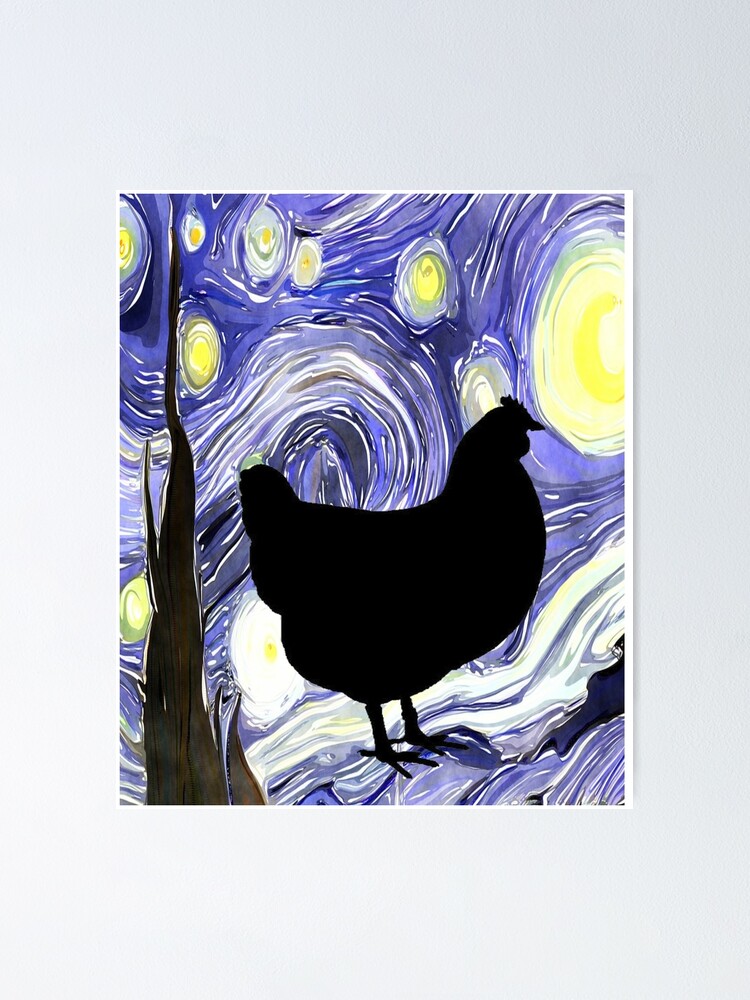 "Chicken Hen AI Generated The Starry Night Van Gogh AI Art Artificial ...