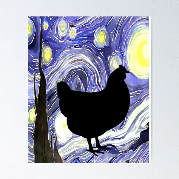 "Chicken Hen AI Generated The Starry Night Van Gogh AI Art Artificial ...