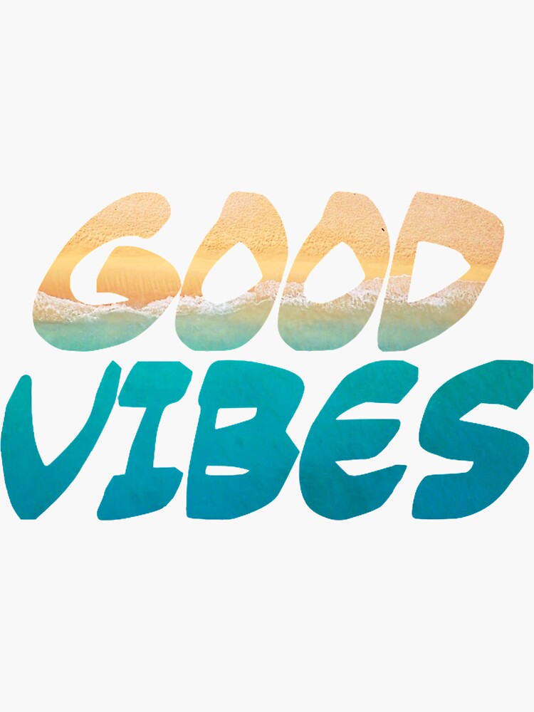 "Good Vibes Ocean Sand Waves Design Sticker" Sticker for Sale by cea010 ...