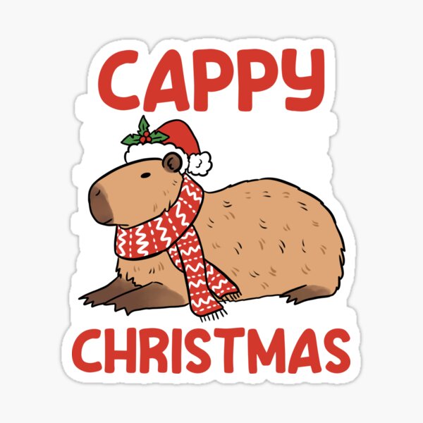 "Cappy Christmas a cute Christmas capybara design" Sticker for Sale by ...