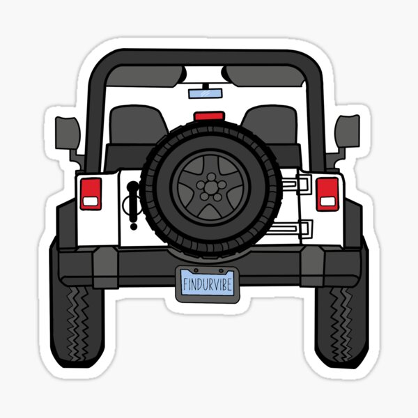 "JEEP Wrangler White 4x4" Sticker for Sale by aestheticFYV | Redbubble