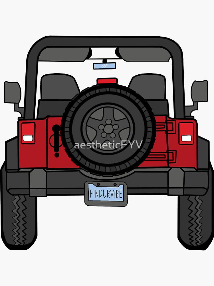 "JEEP Wrangler RED 4x4" Sticker for Sale by aestheticFYV | Redbubble