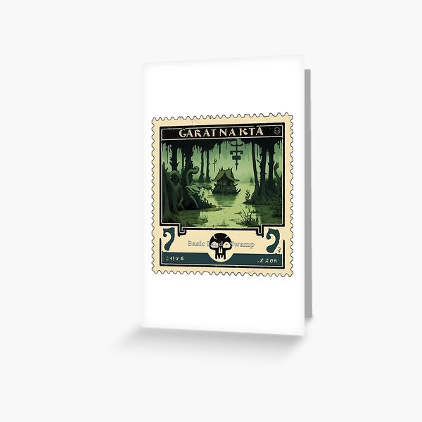 "MTG - Swamp Stamp - Garatnakta - Postage Stamp Series" Greeting Card ...