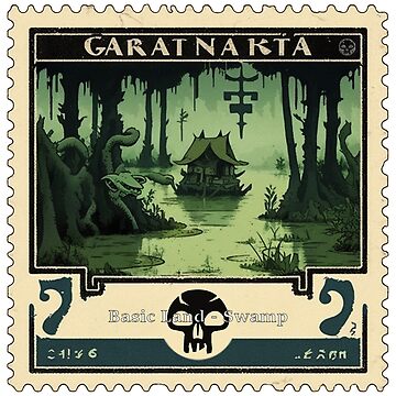 "MTG - Swamp Stamp - Garatnakta - Postage Stamp Series" Sticker for ...