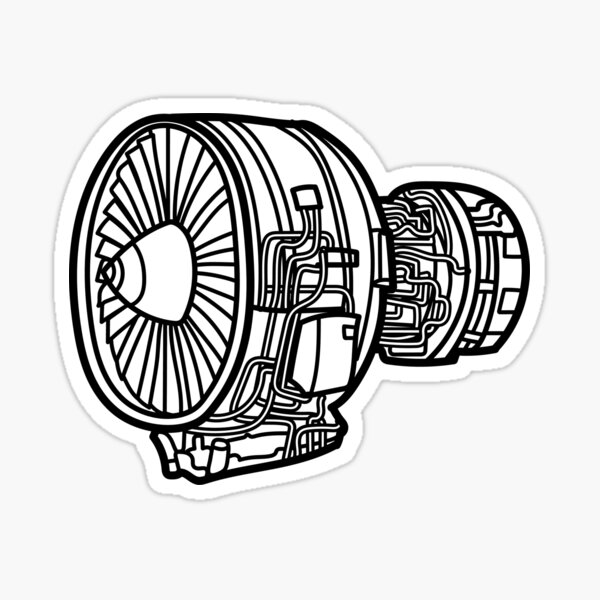"Turbojet aircraft engine " Sticker by anifashion ⭐⭐⭐⭐⭐ | Redbubble