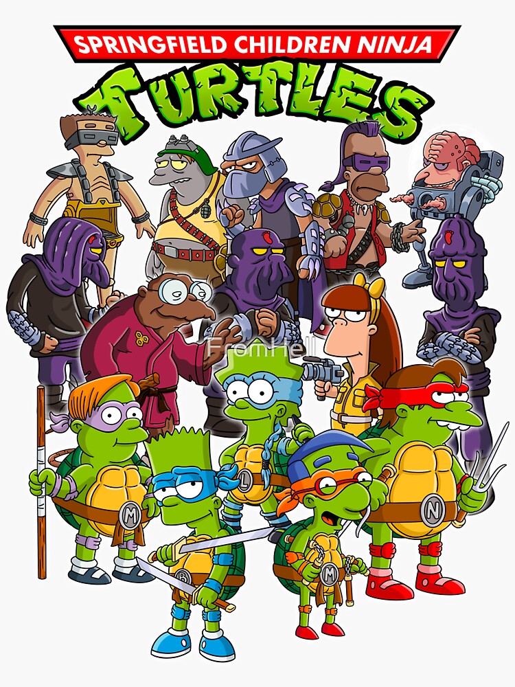 Pegatina con la obra «Springfield Turtles» de FromHell | Redbubble