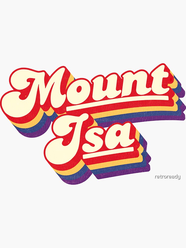 "Mount Isa, QLD | Retro Rainbow" Sticker for Sale by retroready | Redbubble