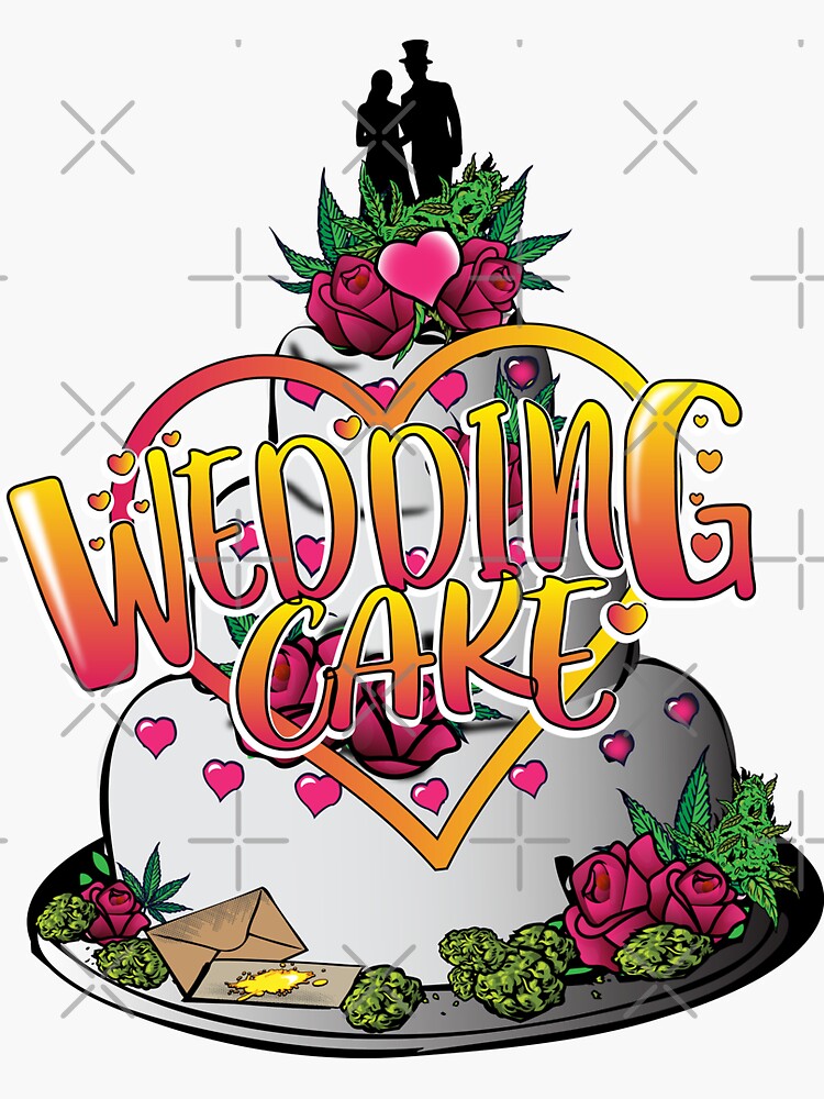 "Wedding Cake Cannabis Strain Art " Sticker for Sale by kushcoast ...
