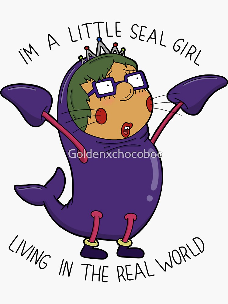 "I’m a little seal girl." Sticker for Sale by Goldenxchocoboo | Redbubble
