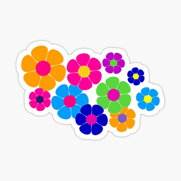 "60s Hippie Flowers" Sticker for Sale by sedesign | Redbubble