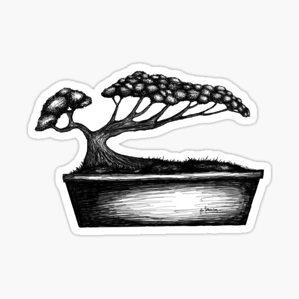 "Bonsai Tree Design" Sticker for Sale by WoodPencil | Redbubble