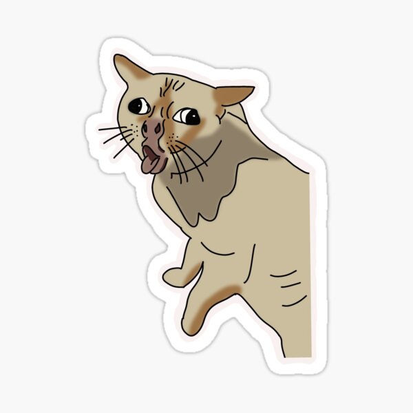 "Coughing Cat Meme" Sticker for Sale by CandyLlamaZ | Redbubble