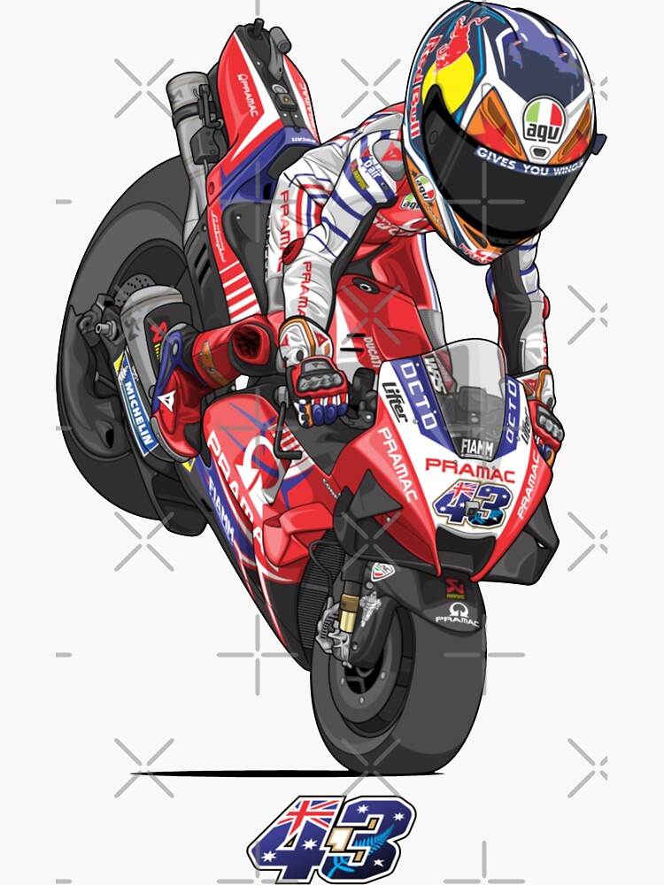 "Jack Miller Number 43" Sticker for Sale by MotoGPHub | Redbubble