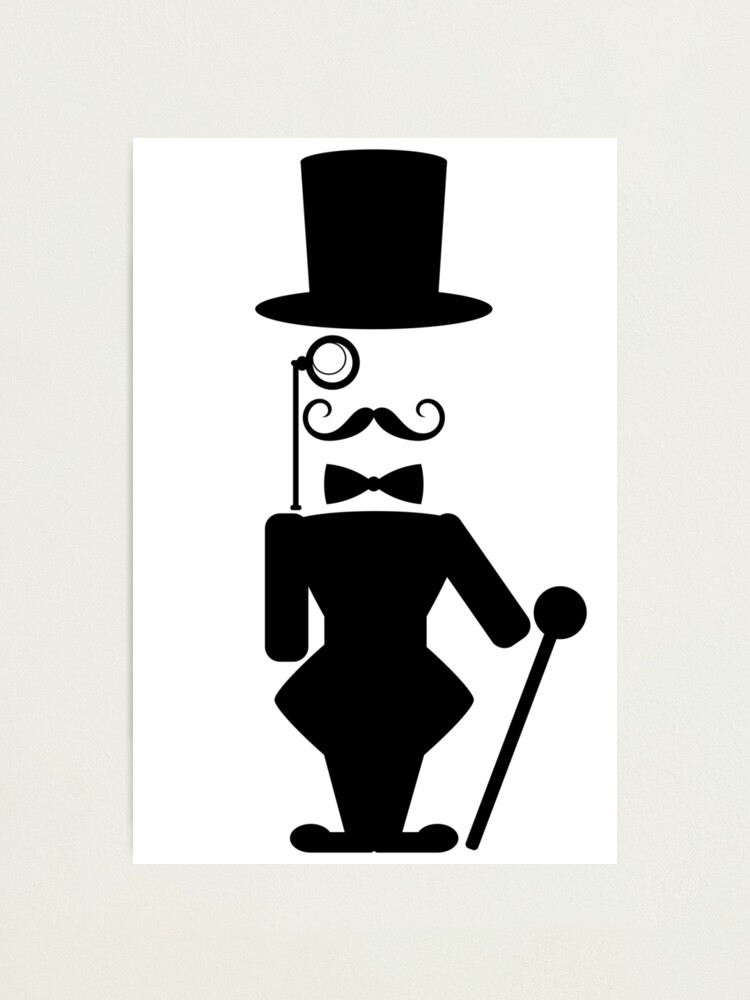 "Old school gentleman with monocle character design" Photographic Print ...