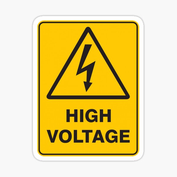 "Road Sign: High Voltage" Sticker by ThisOnAShirt | Redbubble